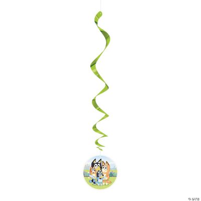 26" Bluey Party Hanging Paper Swirl Decorations - 3 Pc. | Oriental Trading