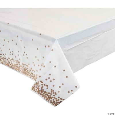 Rose Gold PE with Foil Print Table Cover (3 Pack) 54 x 108 inches ...