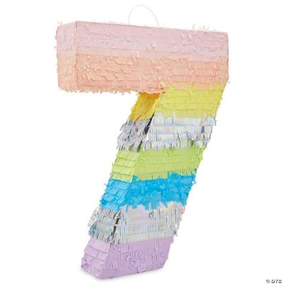 Large Number 7 Pinata for Kids 7th Birthday Party Decorations, Rainbow ...