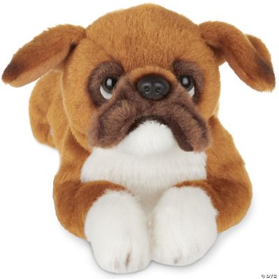 8" Boxer Dog Stuffed Animal: Brown and White Plush Faux-Fur, Premium ...