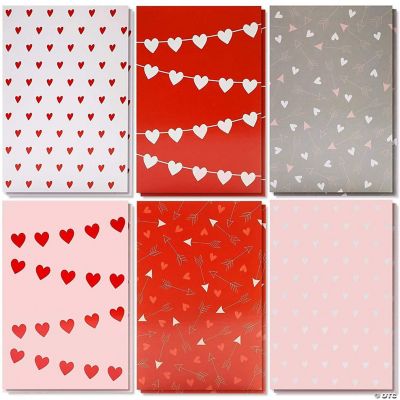 36-Pack Valentine's Greeting Cards, Heart Patterned Cards with Red ...