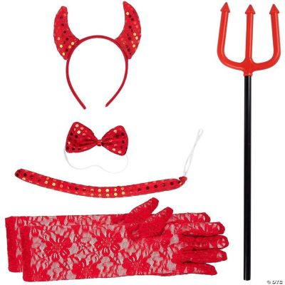 Set of 5 Kids Devil Accessories with Headband Bowtie Tail Pitchfork ...