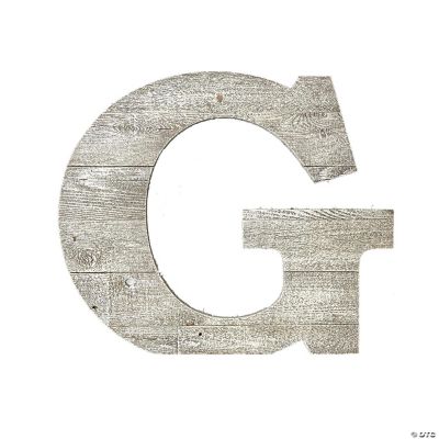 Rustic Large 16 in. White Wash Decorative Monogram Wood Letter ...
