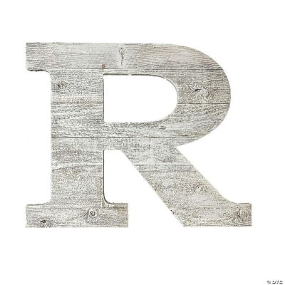 Rustic Large 16 in. White Wash Decorative Monogram Wood Letter ...