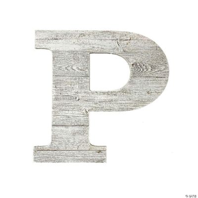 Rustic Large 16 in. White Wash Decorative Monogram Wood Letter ...