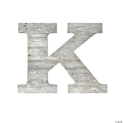 Rustic Large 16 in. White Wash Decorative Monogram Wood Letter ...