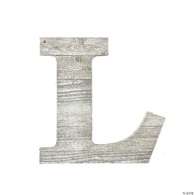 Rustic Large 16 in. White Wash Decorative Monogram Wood Letter ...