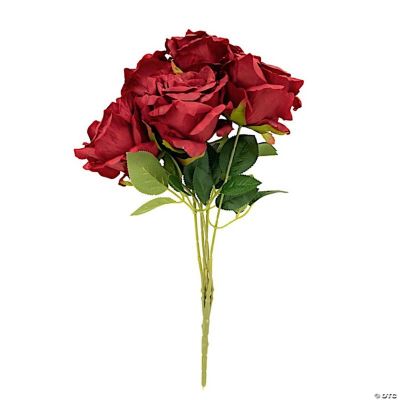 2 Bushes 17" Premium Silk Roses Artificial Flowers Bouquets Party ...