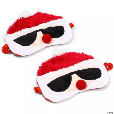 2 Pack Santa Claus Sleep Masks for Christmas Holiday Party Gift