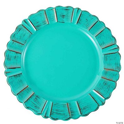 6 pcs 13" Round Scalloped Trim Charger Plates Wedding Party Table ...