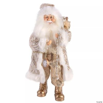18" Gold Santa Claus Collectible Doll Santa Christmas Figurine Holiday ...