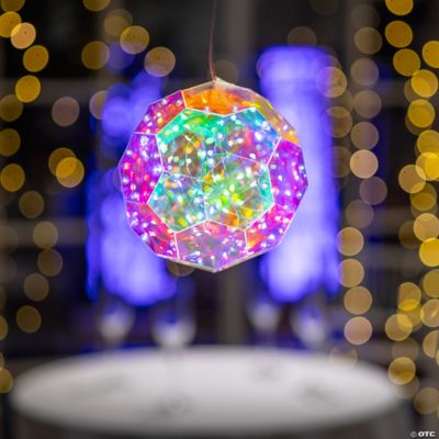 5 3/4" x 5 3/4" Prismatic Hexagon Sphere-Shaped Light-Up Decoration ...