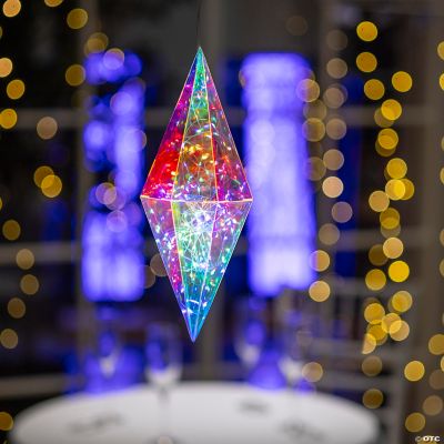 4 3/4" x 11 1/2" Prismatic Tall Diamond-Shaped Light-Up Decoration ...