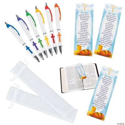 144 Pc. Religious Lord’s Prayer Bookmarks & Pens Kit for 48