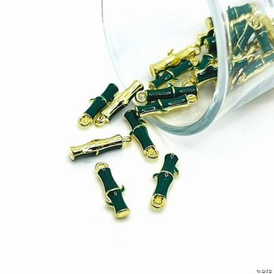 20 Pcs Green and Gold Bamboo Charms | Oriental Trading