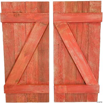 Rustic Farmhouse 36 in x 13 in Reclaimed Wood Decorative Shutters (Set ...
