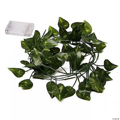 7 feet Green Leaves LED GARLAND Battery Operated Fairy Lights Party ...