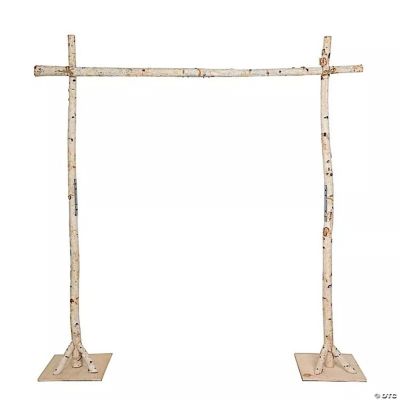 7.5 ft Square Natural Birch Wood Wedding Arch Backdrop Stand Party ...