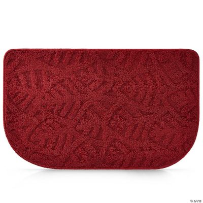 Slip-Resistant Kitchen Floor Mat, Half Round Red Kitchen Rug with ...