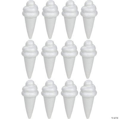12 Pack White Ice Cream Shaped Polystyrene Foam Sculptures for DIY Arts ...