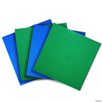 Creative QT Toy Building Blocks Stackable Baseplates, Blue and Green, 4 ...