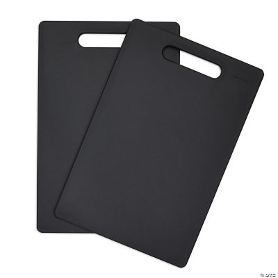 2 Pack Black Plastic Cutting Boards for Food Prep & Kitchen Accessories ...