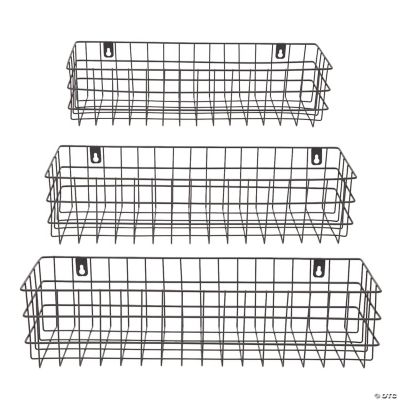 3 Pieces Black Wall Mounted Wire Baskets, Hanging Organizers for ...