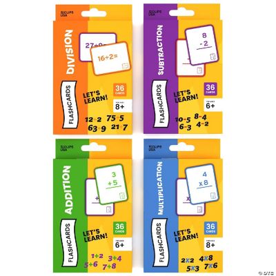 E-Clips USA Assorted Math Flash Cards - Division, Subtraction, Addition ...