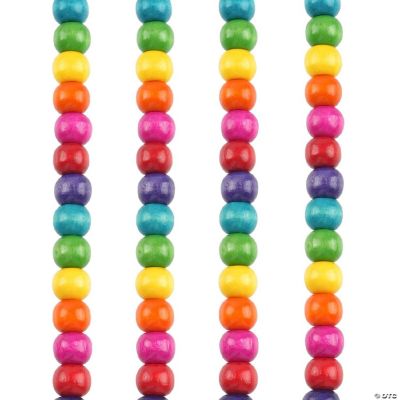 Multicolored Wood Rondelle Beads, 10mm by Bead Landing - Craft Supplies