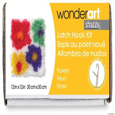 Wonderart Shaggy Latch Hook Kit 12"X12"-Flowers | Oriental Trading
