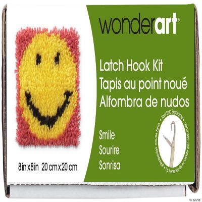 Wonderart Latch Hook Kit 8"X8"-Smile | Oriental Trading