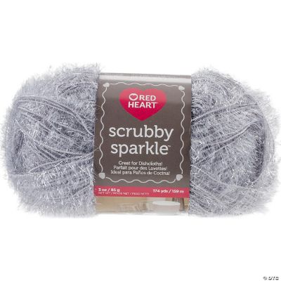 Red Heart Scrubby Sparkle Yarn-Oyster | Oriental Trading