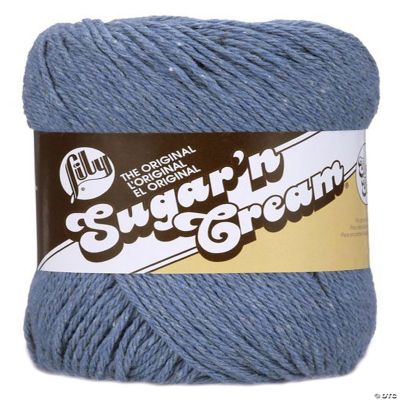 Lily Sugar'n Cream Yarn - Solids Super Size-Blue Jeans | Oriental Trading