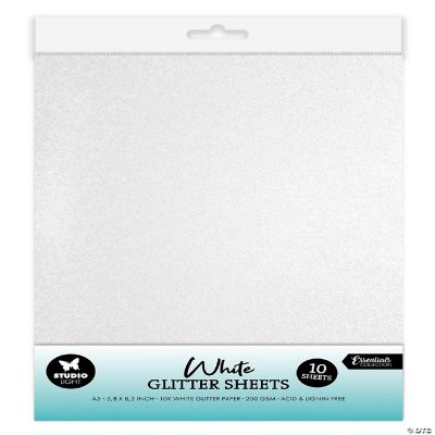 Studio Light Consumables Glitter Sheets 5.82"X8.26" 10/Pkg-Nr. 43, White | Oriental Trading