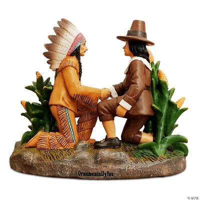 Harvest Harmony Kinship Between Native Americans and Pilgrims Figurine ...