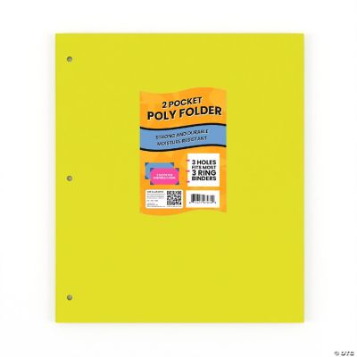 E-Clips USA Yellow Poly Pocket Binder Folder - 2-Pockets With Business ...