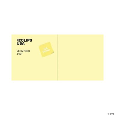 E-Clips USA Yellow Sticky Notes - 3 X 3 Inches, 2400 (24 Pads Of 100 ...