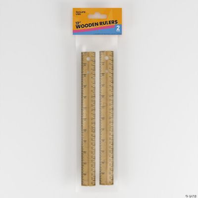 E-Clips USA 12-Inch Wooden Ruler - Imperial/Metric Markings, 2 Pack ...