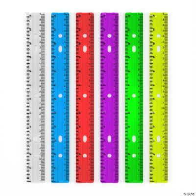 E-Clips USA 12-Inch Acrylic Ruler - Imperial/Metric Markings, Assorted ...