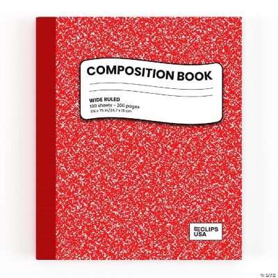 E-Clips USA Red Marble Composition Notebook - Wide-Ruled, 7.5 X 9.8 ...