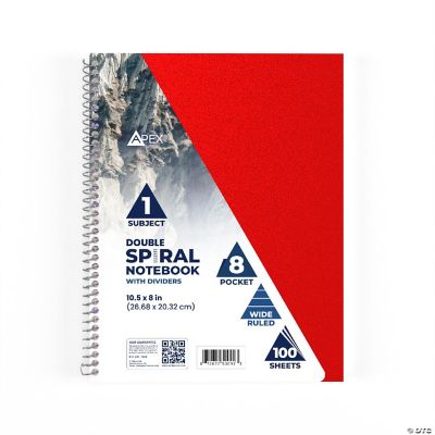 E-Clips USA Apex 1-Subject Spiral Notebook - 8Pocket Dividers, 9 X 11 ...