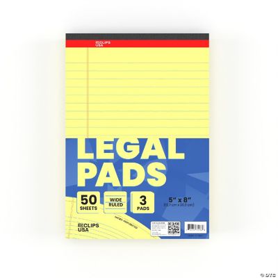 E-Clips USA Legal Pad - 5 X 8 Inches, 150 (3 Pads Of 50) Canary Micro ...