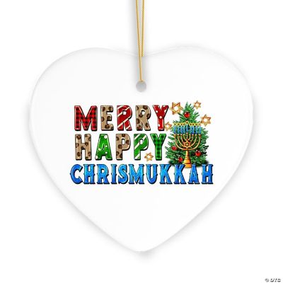 Merry Happy Chrismukkkah Festive Ornament, Christmas and Hanukkah ...