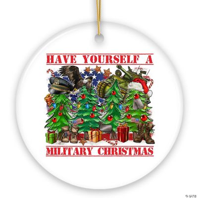Have Yourself a Military Christmas Trees Ornament, Patriotic US ...