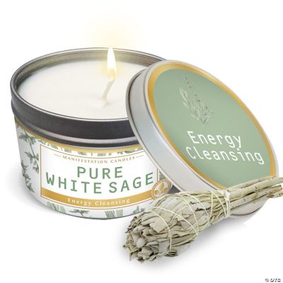 Long Lasting Pure White Sage Scented Candle - 6 Oz - 35 Hour Burn Soy ...