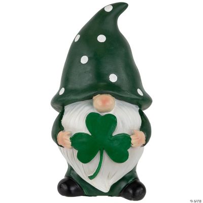 Shamrock Gnome St. Patrick's Day Outdoor Garden Statue - 7.75 ...