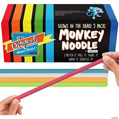 5-Pack Glow in The Dark Original Monkey Noodle Stretchy String Fidget ...