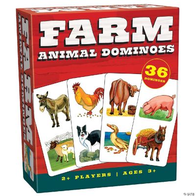 Outset Media: Farm Animal Dominoes Classic Matching Card Game ...