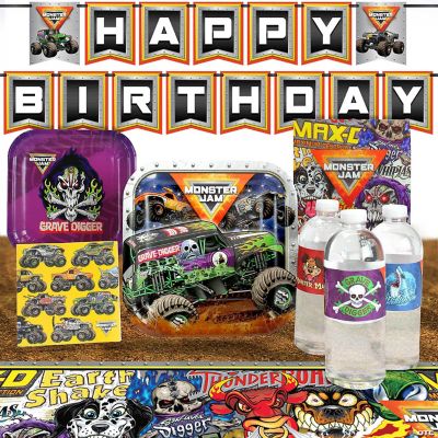 Monster Jam™ Birthday Party Tableware & Decorating Kit - 66 Pc.