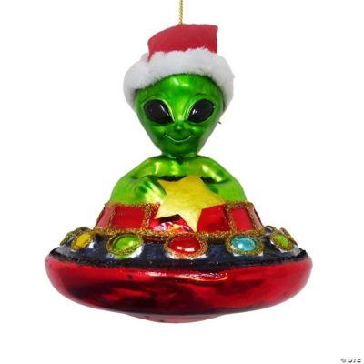 Alien and UFO Glass Christmas Ornament | Oriental Trading